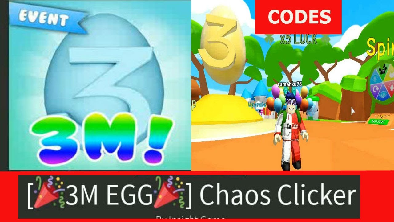 *NEW UPDATE EVENT* CODES! [🎉3M EGG🎉] Chaos Clicker ROBLOX - YouTube