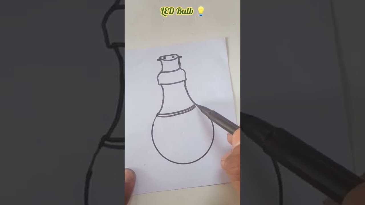 How to draw a LED Bulb #shorts - YouTube