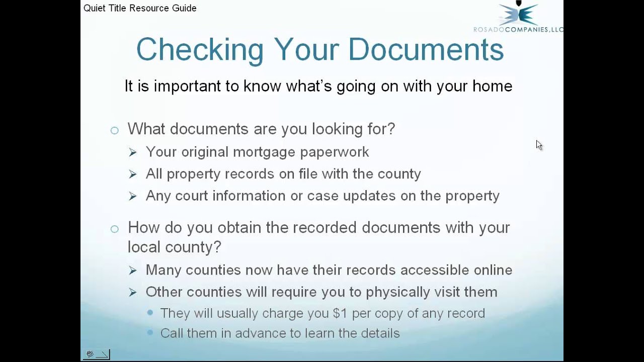 quiet title training - YouTube
