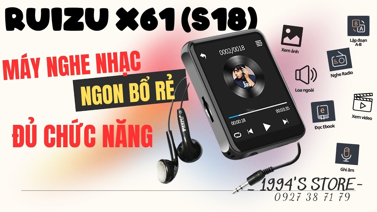 Máy nghe nhạc giá rẻ đáng mua nhất 2024 - Ruizu X61 (S18, M4) đầy đủ ...
