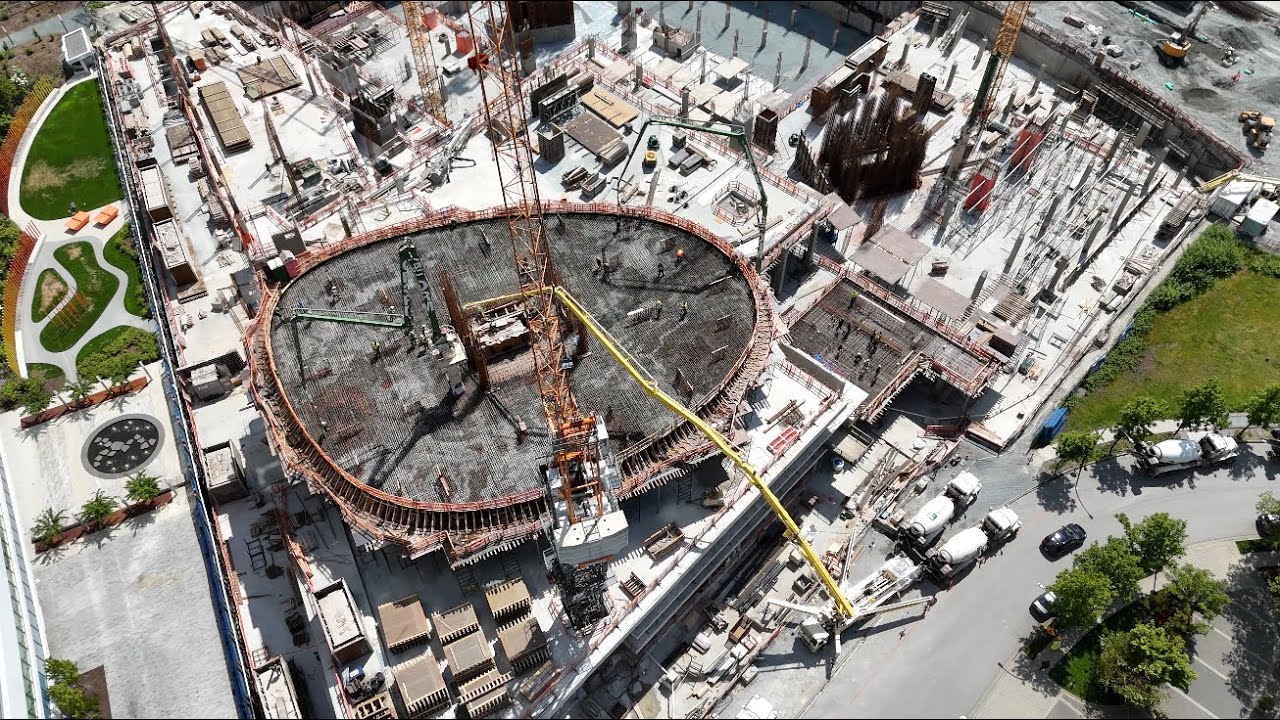 Pumping 2000 cubic yards of concrete for a Canadian High Rise Tower ...