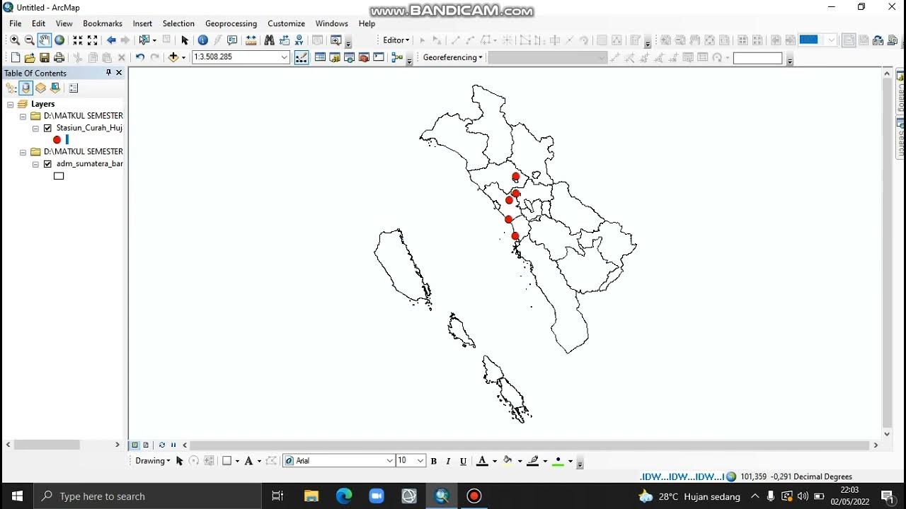 Pemetaan Curah Hujan Dengan Metode isohyet/IDW Menggunakan ArcGIS - YouTube
