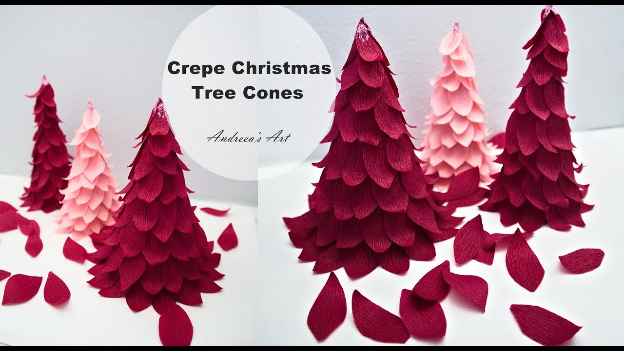 [ Atat de frumosi ] Brazi din hartie creponata Decor de Craciun usor de ...