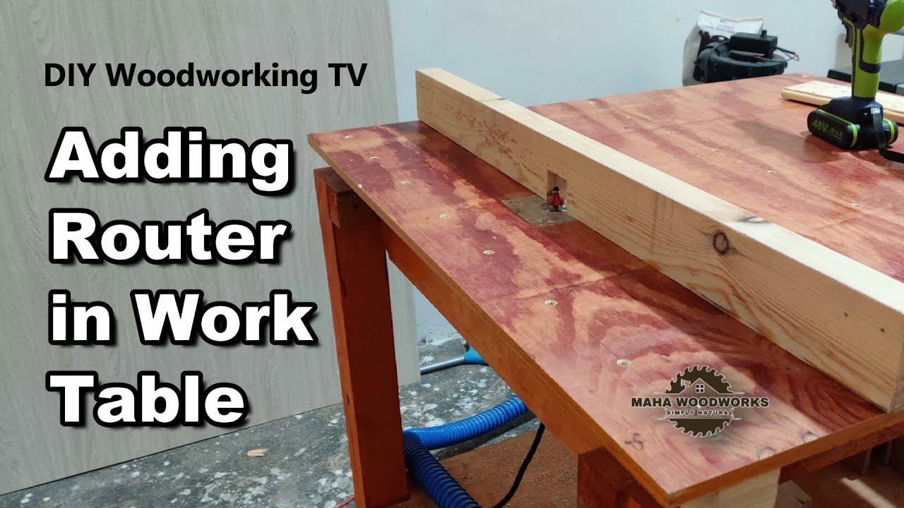 Adding hand router to my work table occasional easy Router table - YouTube