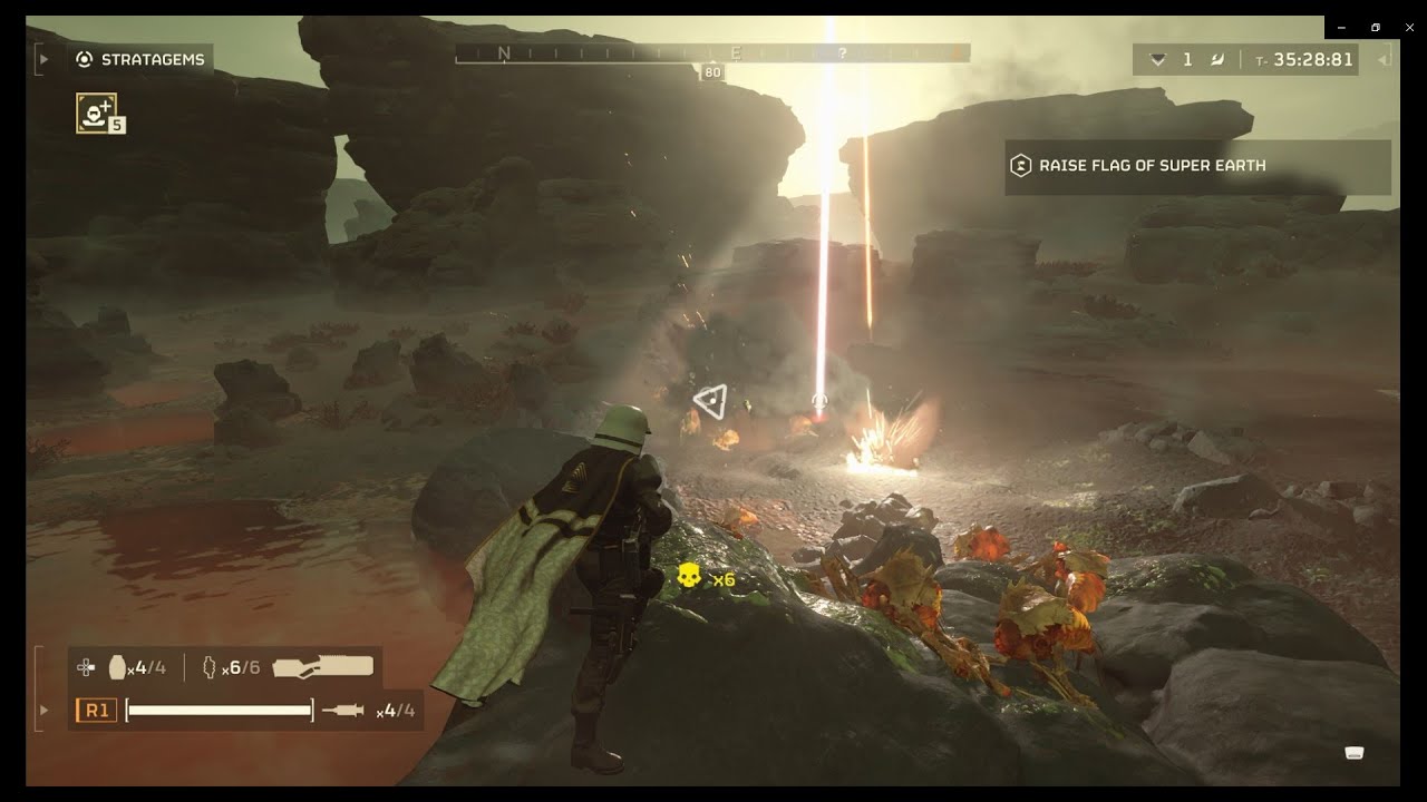 Helldivers 2 Orbital Gatling Barrage - YouTube