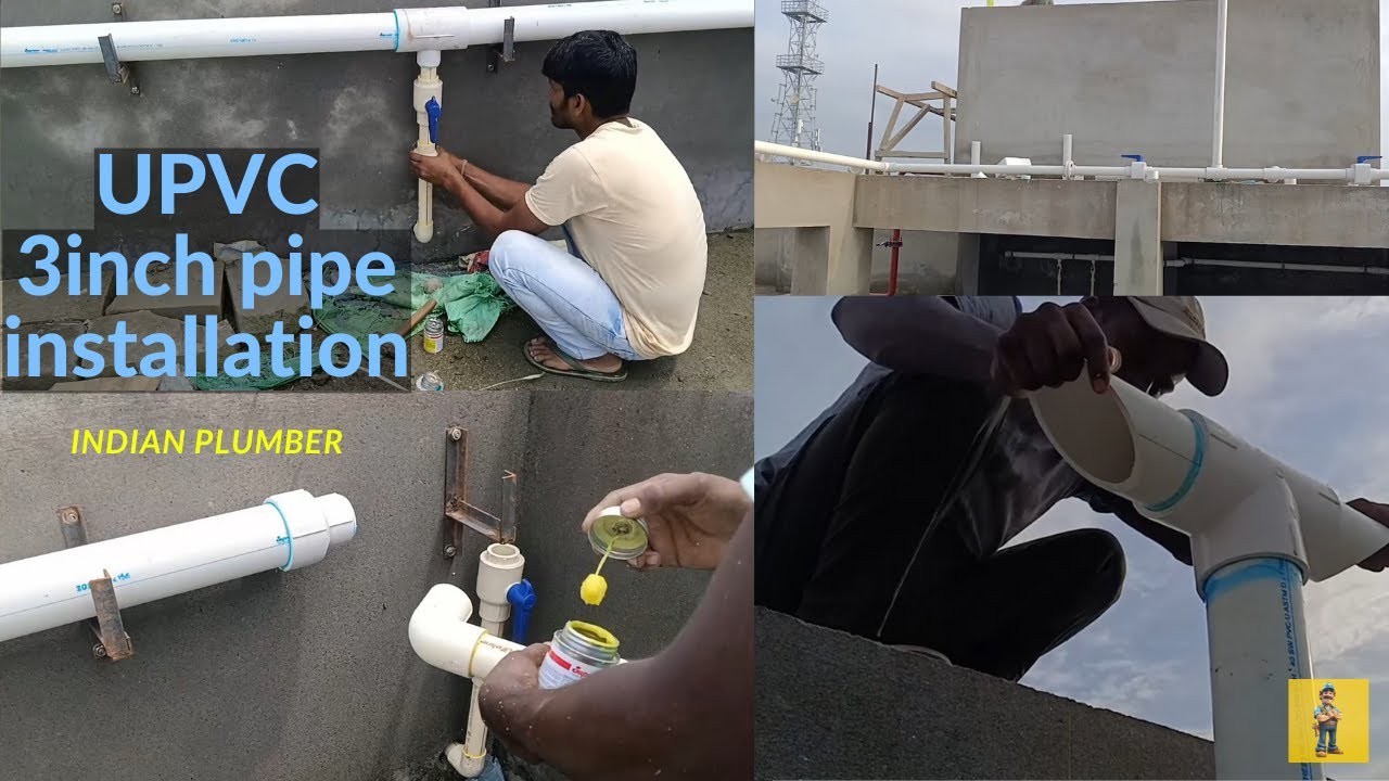 UPVC 3 inch Pipe Installation at the Top #upvcpipe #plumbing - YouTube