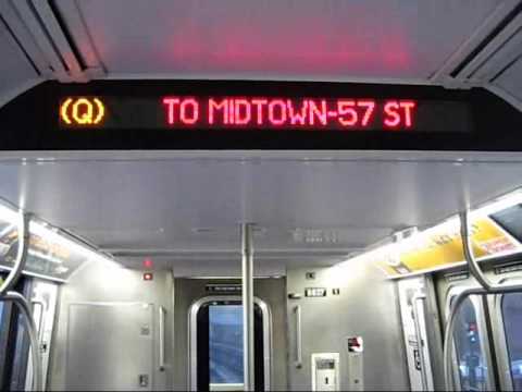 R160 (Q) Train via West End (D) Line Announcements - YouTube