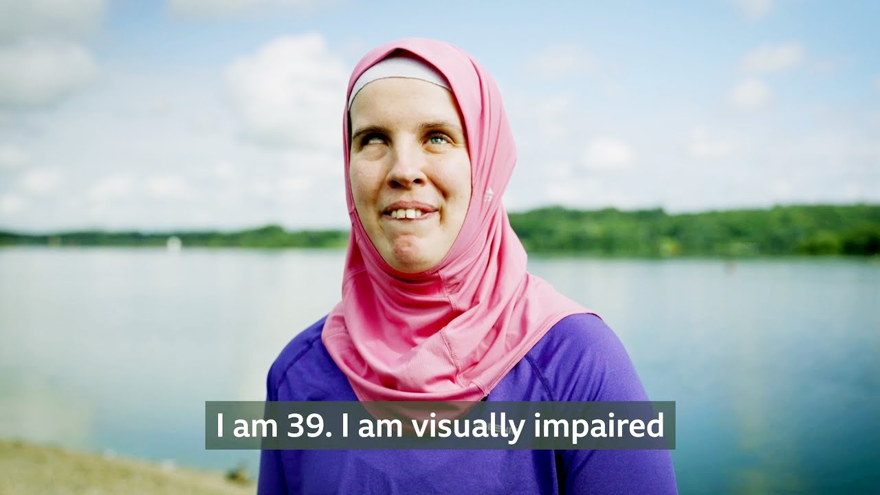 Blind woman explains how guide running 'feels like flying' - YouTube