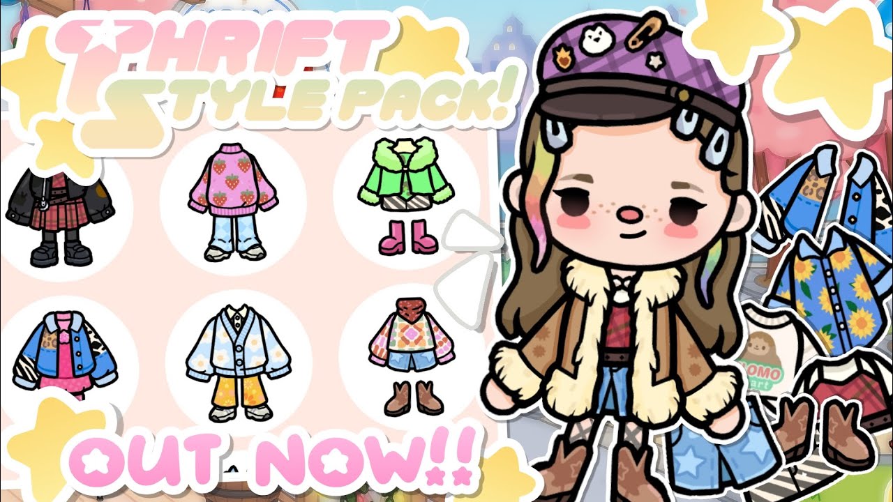 NEW THRIFTED STYLE PACK OUT NOW!! New clothing pack update out now!! 🧃🌟 ...