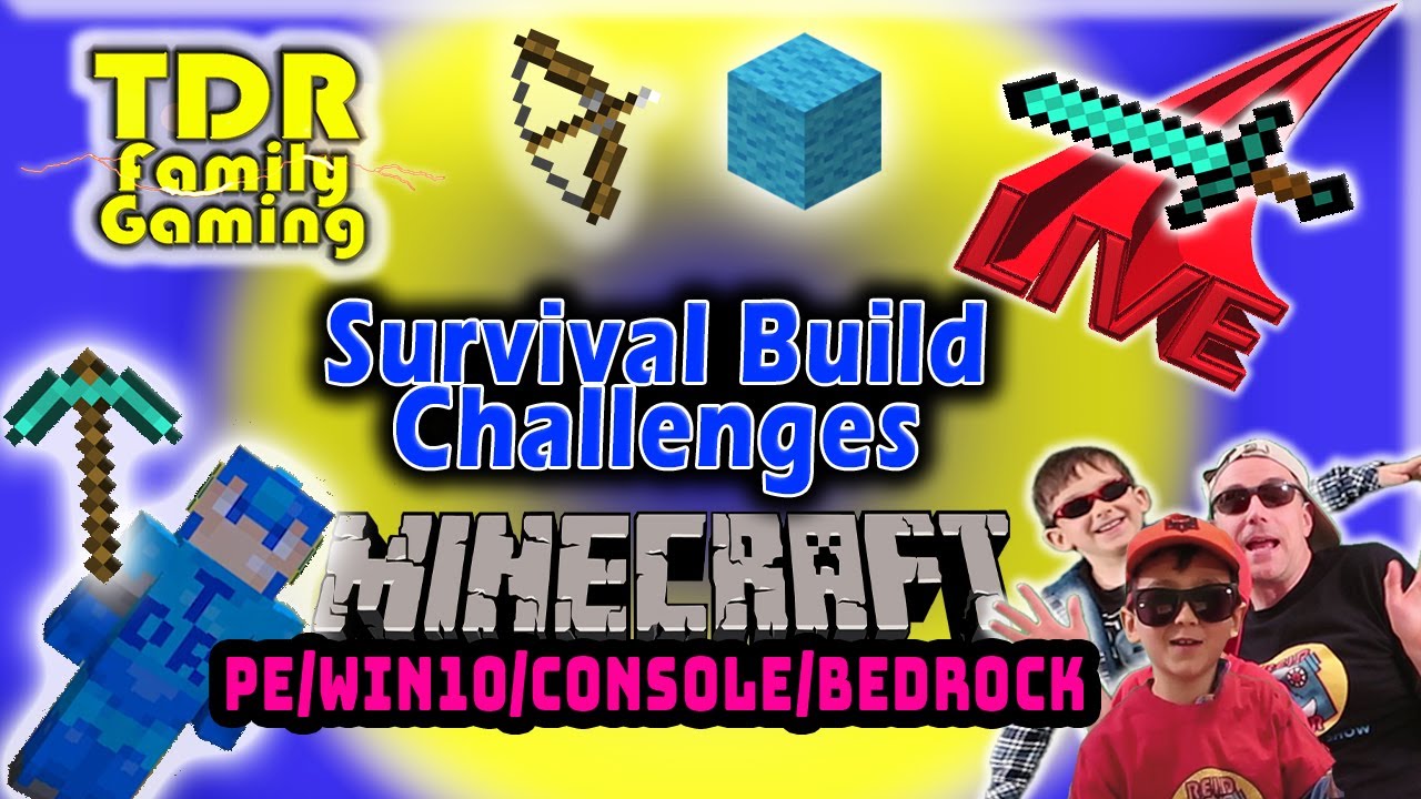 Survival Build Challenges - Minecraft PE! - Stream - YouTube