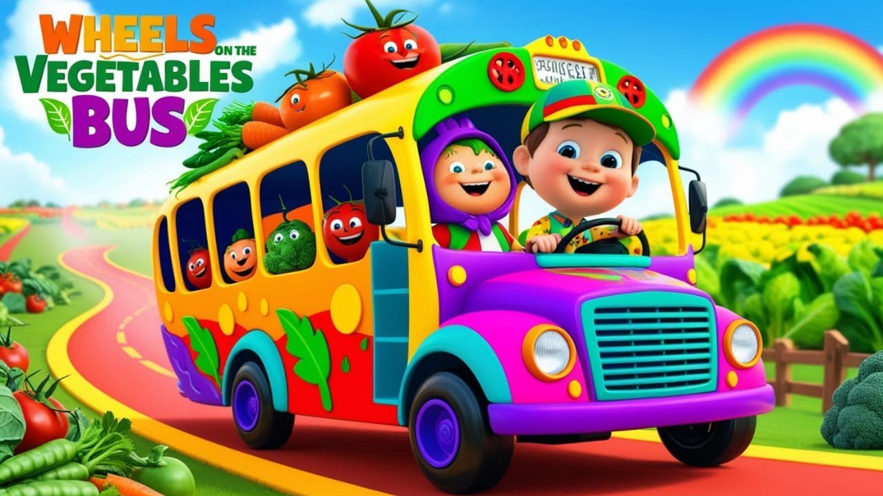"🚍🎶 Sing Along! The Wheels on the Vegetable Bus - Fun Nursery Rhymes ...