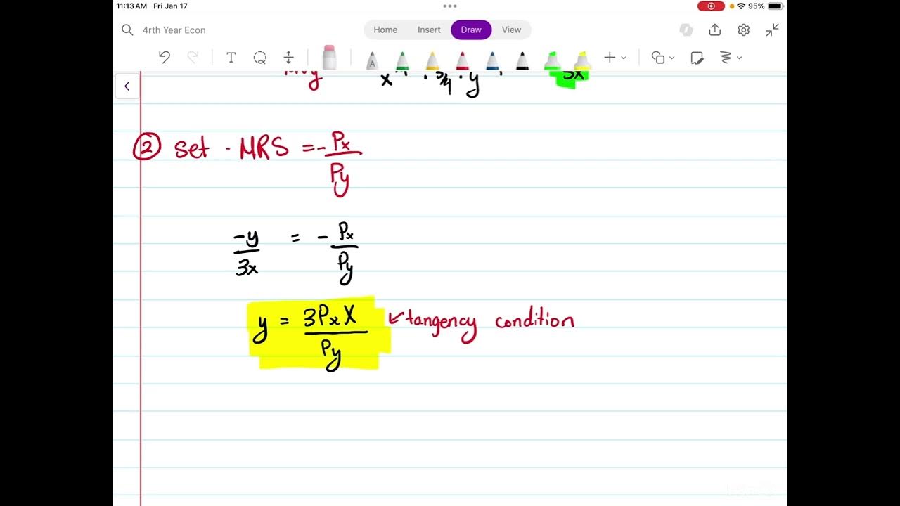 Utility Maximization Theoretical and Mathematical Example (Cobb Douglas Function) - YouTube