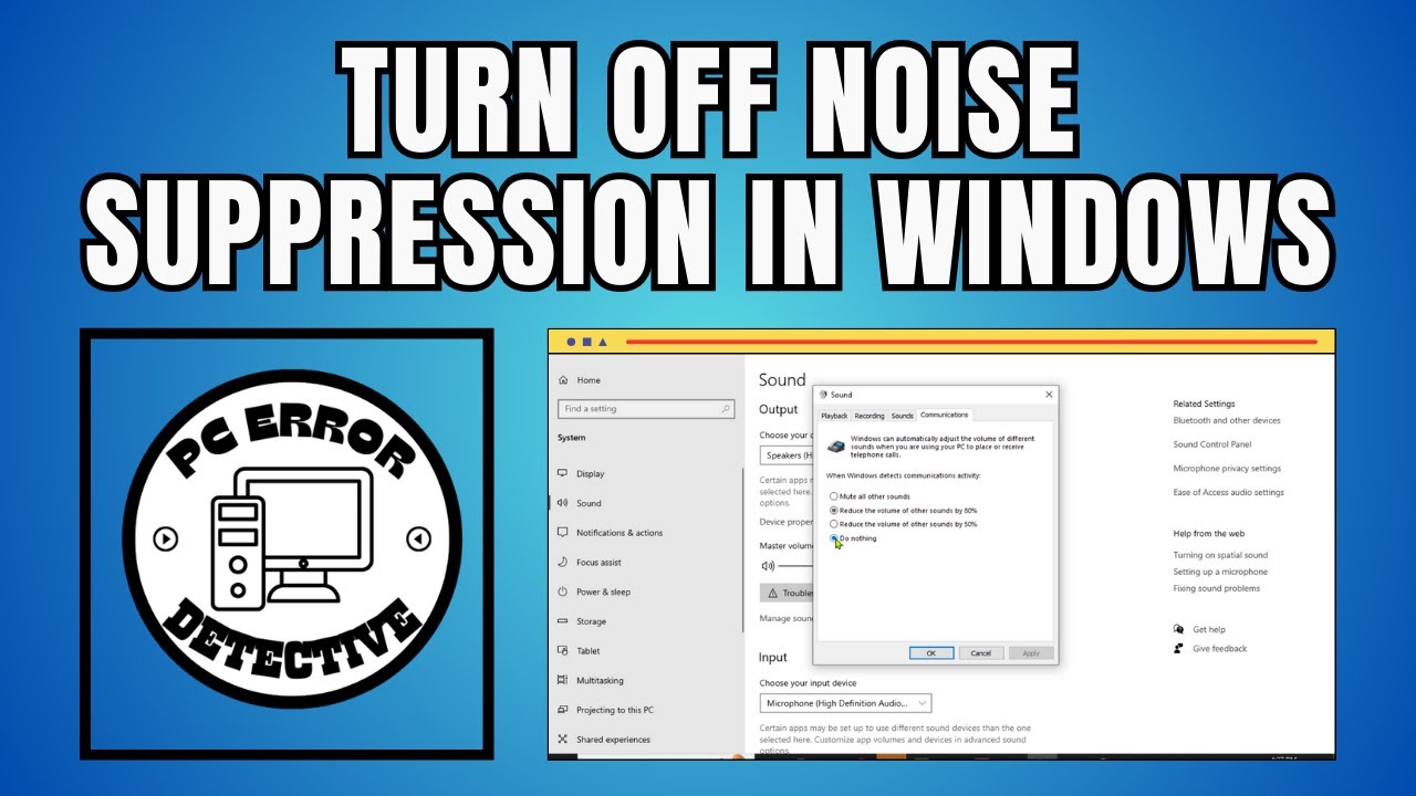 How to Turn Off Noise Suppression in Windows 10 - YouTube