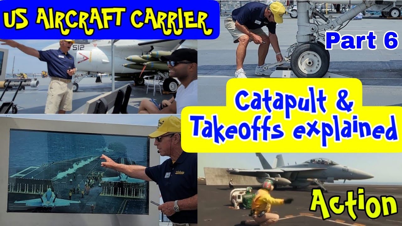 US AIRCRAFT CARRIER, TAKE OFF AND CATAPULT PROCESS | USS MIDWAY ...