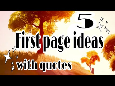 first page ideas with quotes| first page ideas for sketchbook| bullet ...