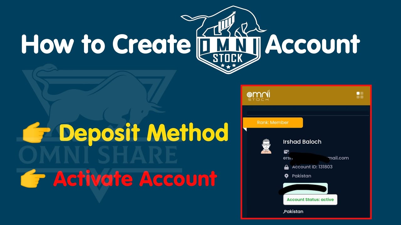 HOW TO CREATE ACCOUNT ON OMNI STOCK SHARE HOW TO DEPOSIT AND ACTIVATE ...