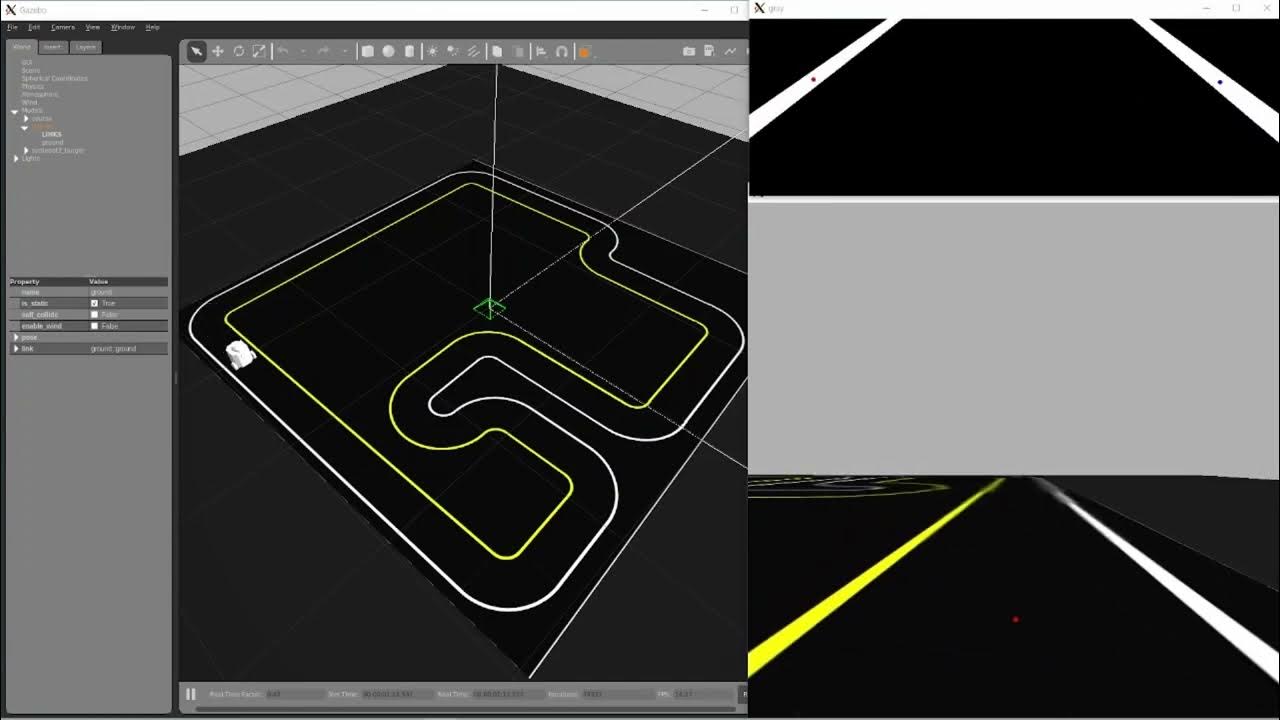 lane following simulation using ROS 2, Gazebo, & OpenCV - YouTube