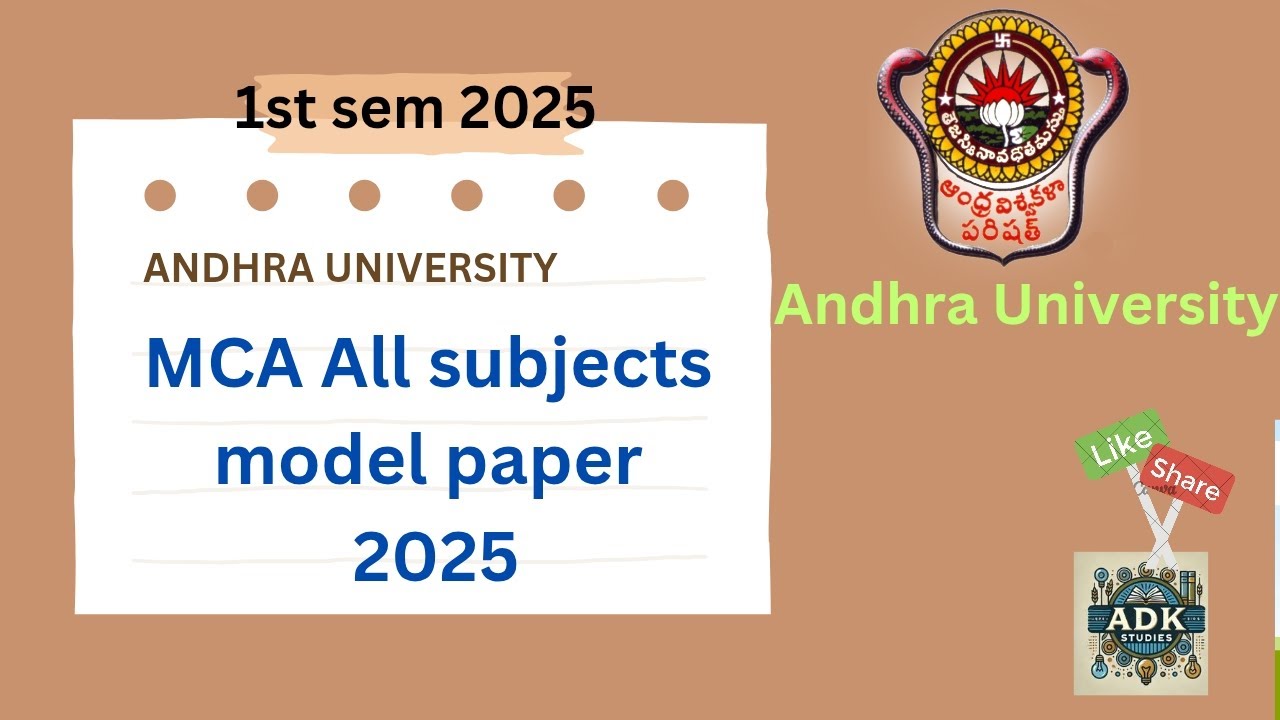 MCA 1st sem AU all subjects model papers - YouTube