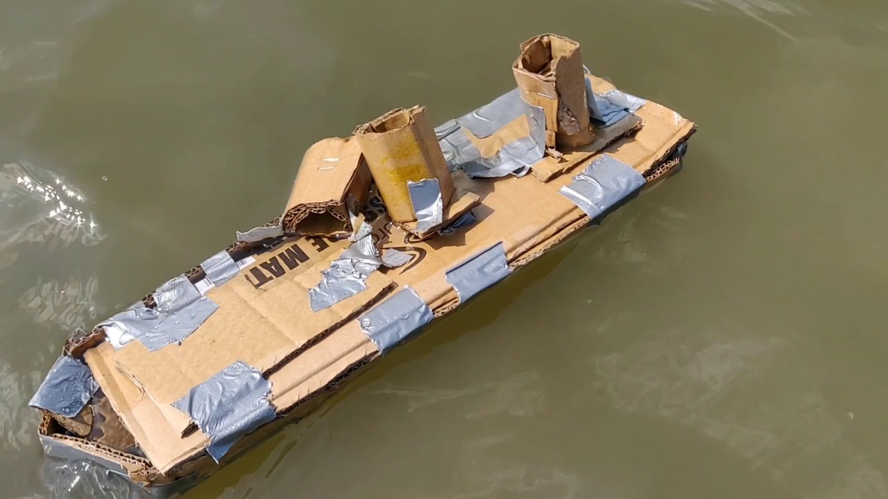Cardboard Freight Ship Sinks - YouTube