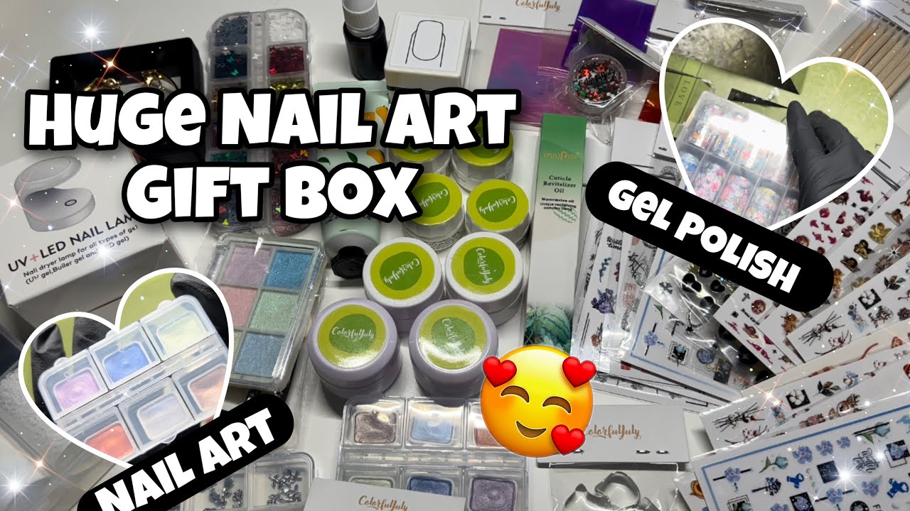 HUGE COLORFUL JULY NAIL ART GIFT BOX | *UNBOXING* | BEGINNER FRIENDLY ...