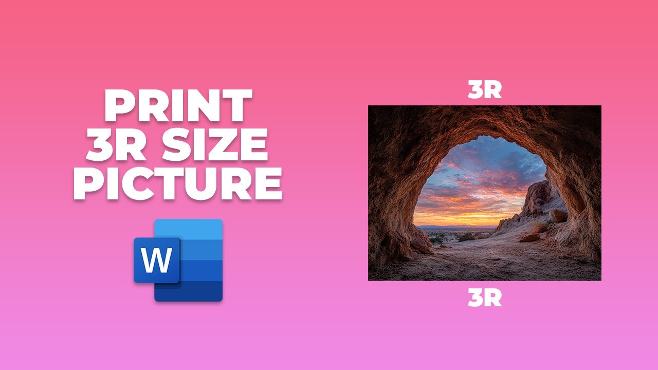 How to print 3r size picture in Microsoft word - YouTube