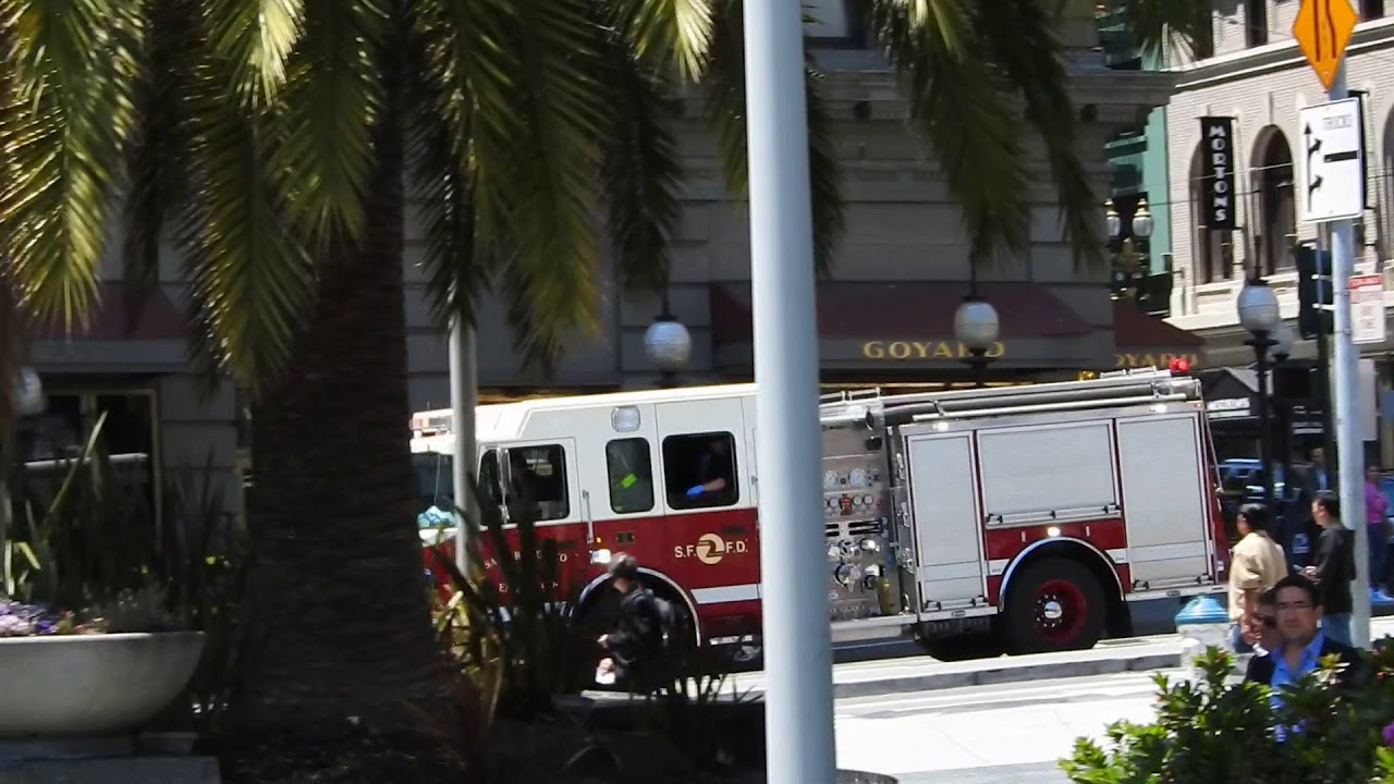 SFFD San Francisco Fire Dept Engine E2 running Code 3 - YouTube