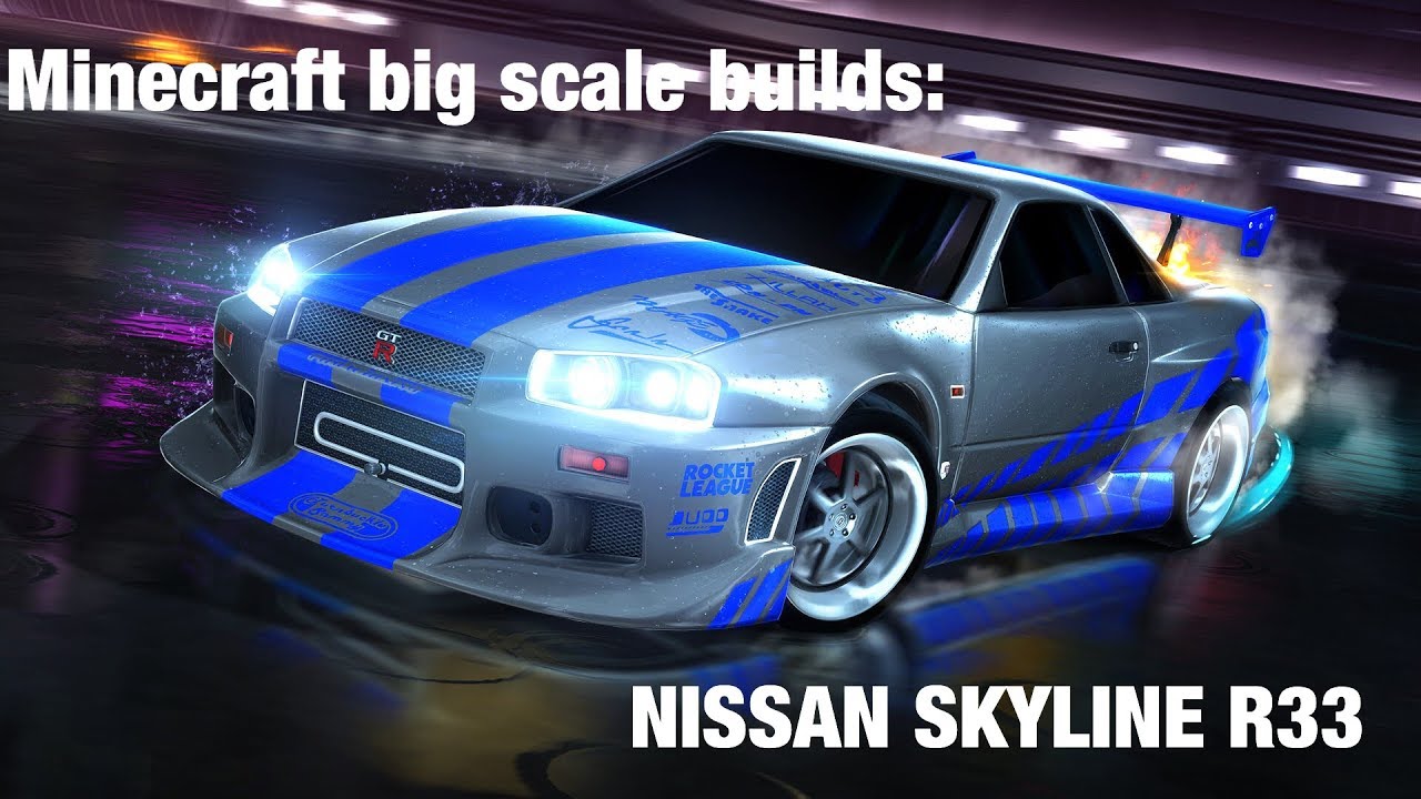 MINECRAFT BIG SCALE BUILDS: NISSAN SKYLINE R33 - YouTube