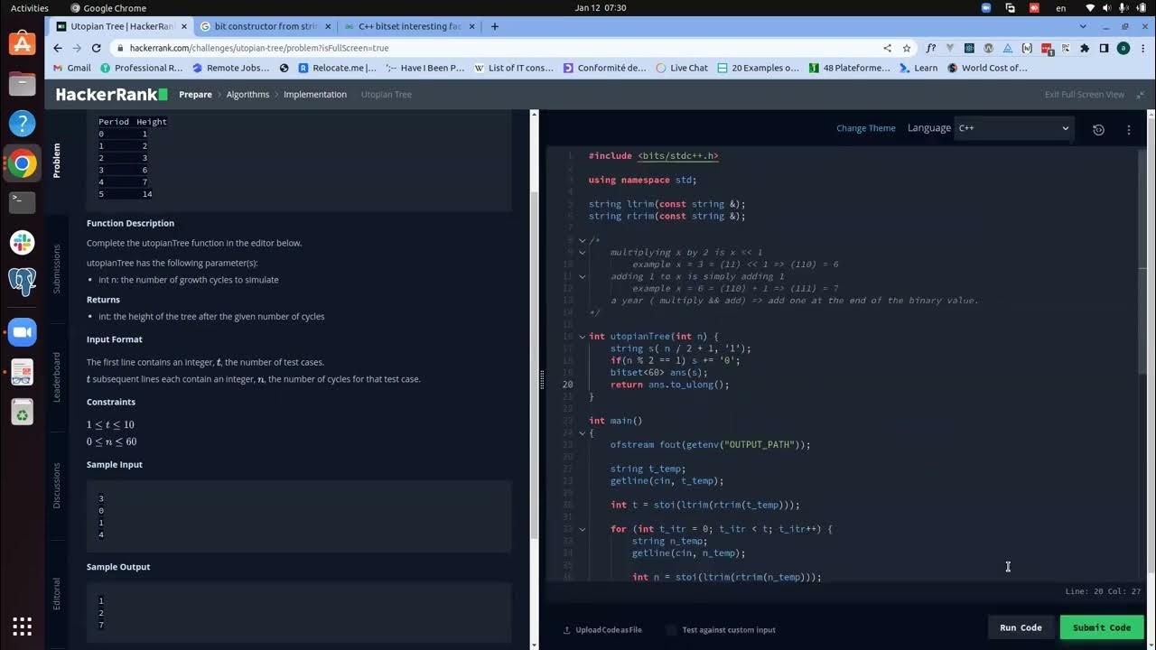 Hackerrank Utopian Tree 4 Approaches Youtube