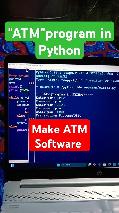 Create ATM program in Python#shorts #python #software #program #java #css #pythonprogramming# ...