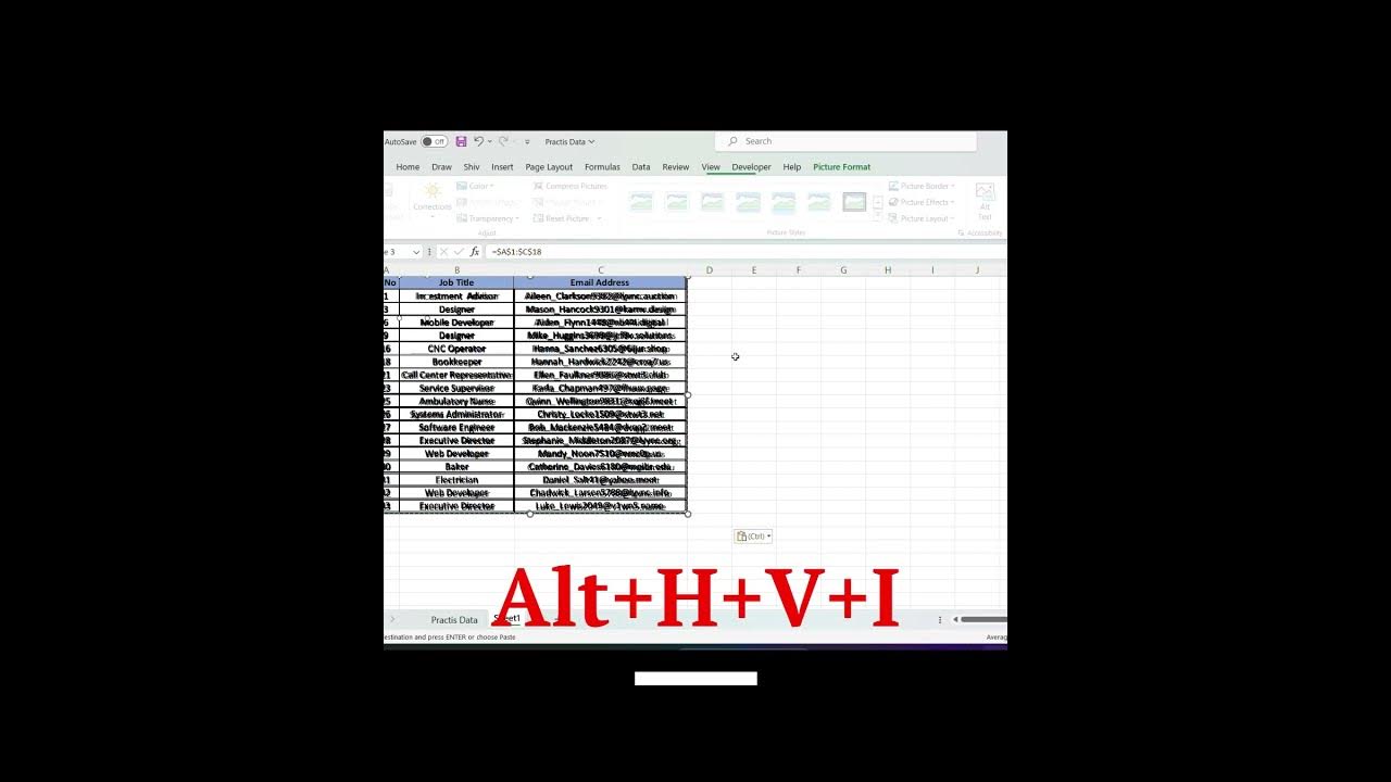 MS #EXCEL || How to Convert Data Table in a Picture in Excel || Excle ke data ko Picture me ...