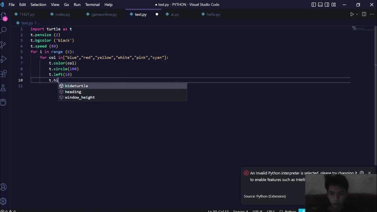 Python code vòng tròn dễ không tưởng:#code - YouTube