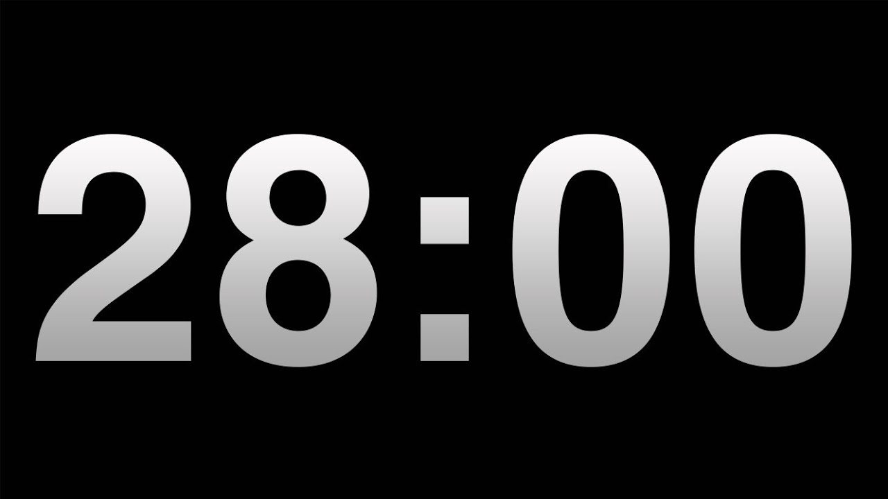 Timer 28 Minutes Timer Video Countdown Black Background - YouTube