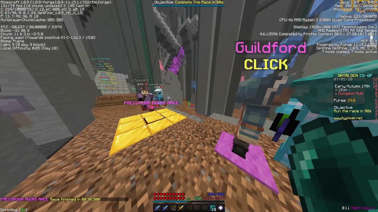 [Reupload] Hypixel Skyblock Precursor Ruins Race Anything% 00:00.982 ...