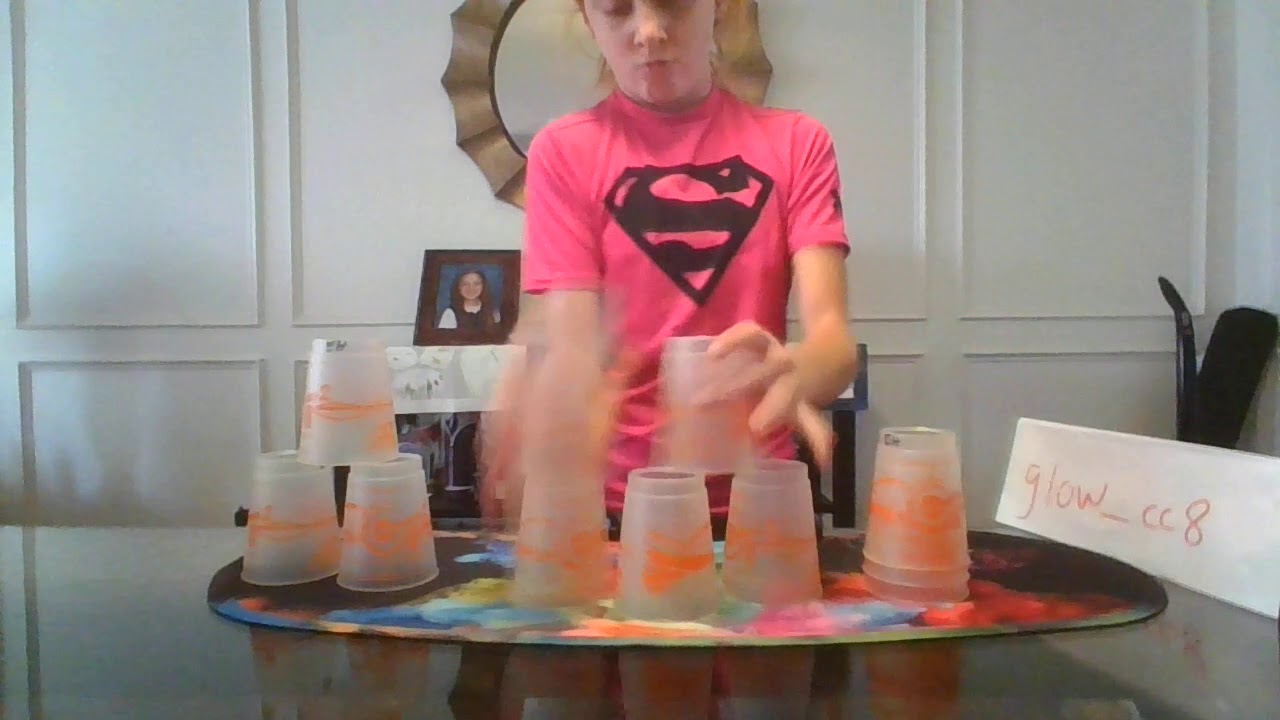 Cup stacking stackmatch glow cc8 (3-6-3) - YouTube