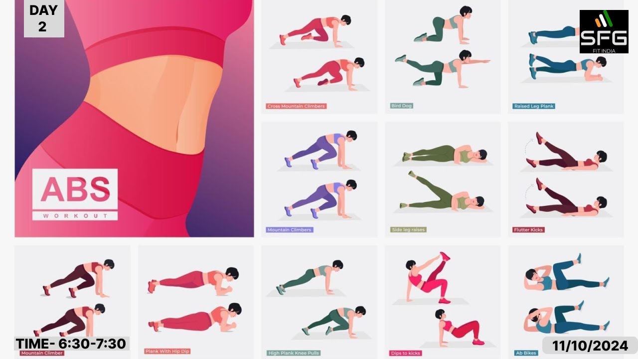 DAY - 2 | 11/10/2024 | Friday | ABS Workout | Home Workout | YOGA | WITHOUT EQUIPMENT ABS ...