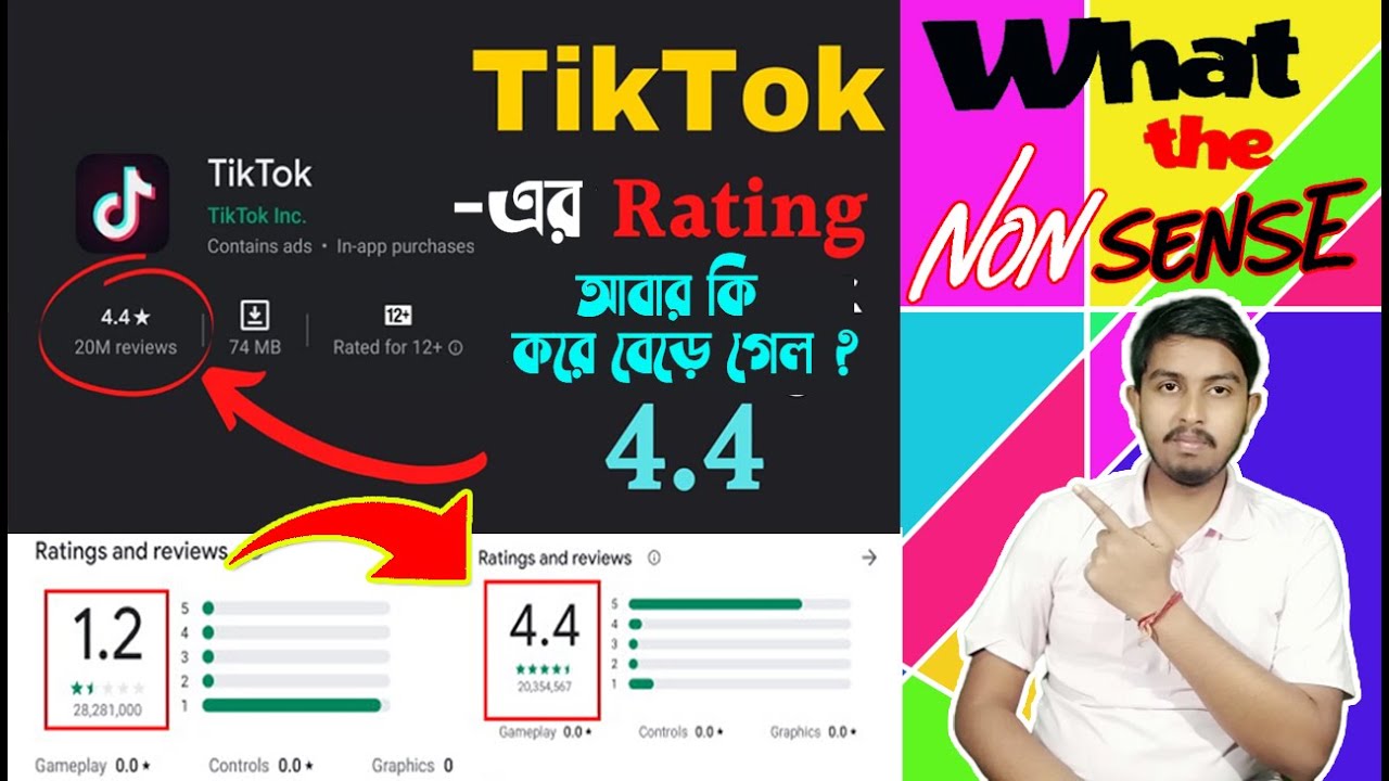 কেন TikTok Rating আবার 4.4 হল? কেন Google PlayStore Commets Delete করে ...