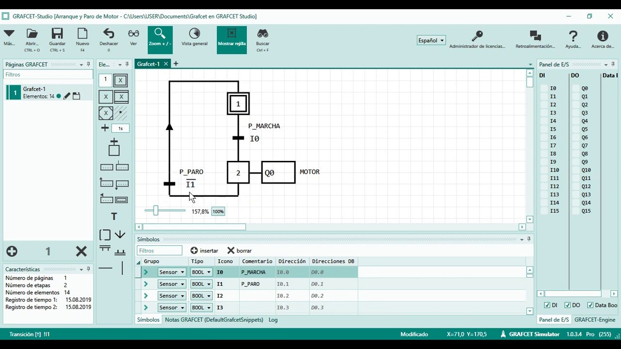 ARRANQUE Y PARO DE MOTOR EN GRAFCET STUDIO - YouTube