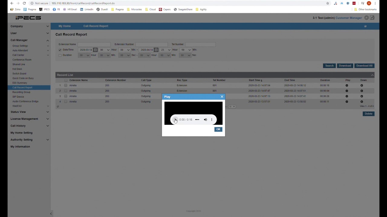 How to listen to Call Recordings on the iPECS Cloud Portal - YouTube