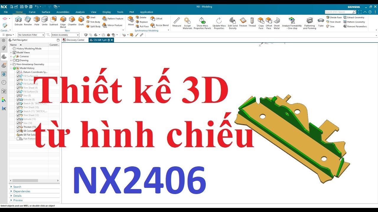 Dựng hình phức tạp trên NX thì mới phải dùng đến cách này! Build ...