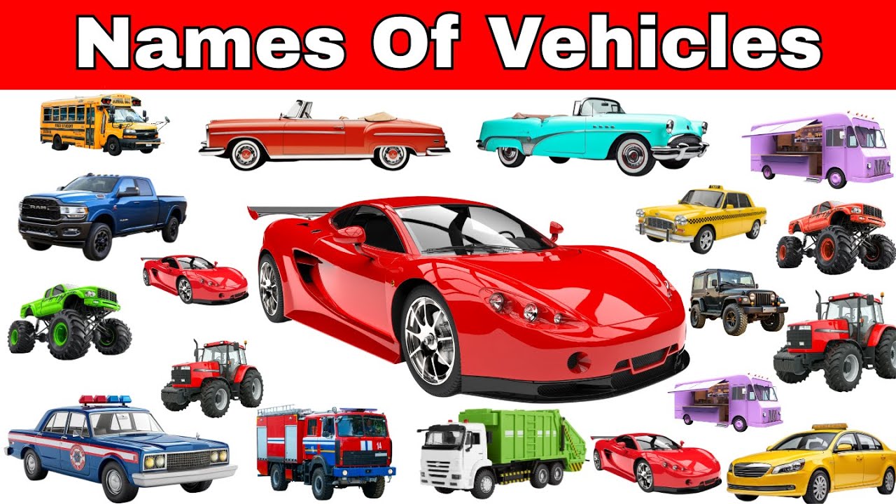 Let’s Learn Vehicle Names | Cars, Trucks, and Buses for Children - YouTube
