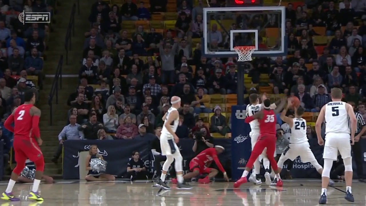 Neemias Queta Two Handed Shot Block against New Mexico - YouTube
