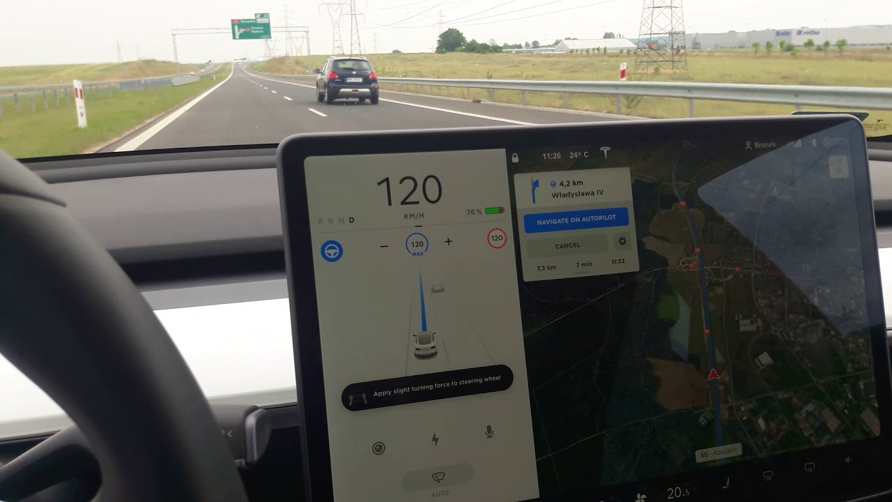 Tesla model 3 nowe mapy lepsza jazda na FSD - YouTube