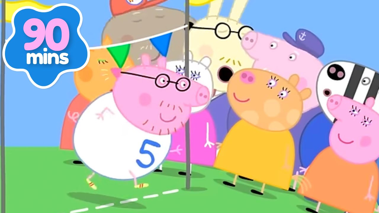 Peppa Pigs Very Long Fun Run | Cartoons For Kids | Fun Animation ...