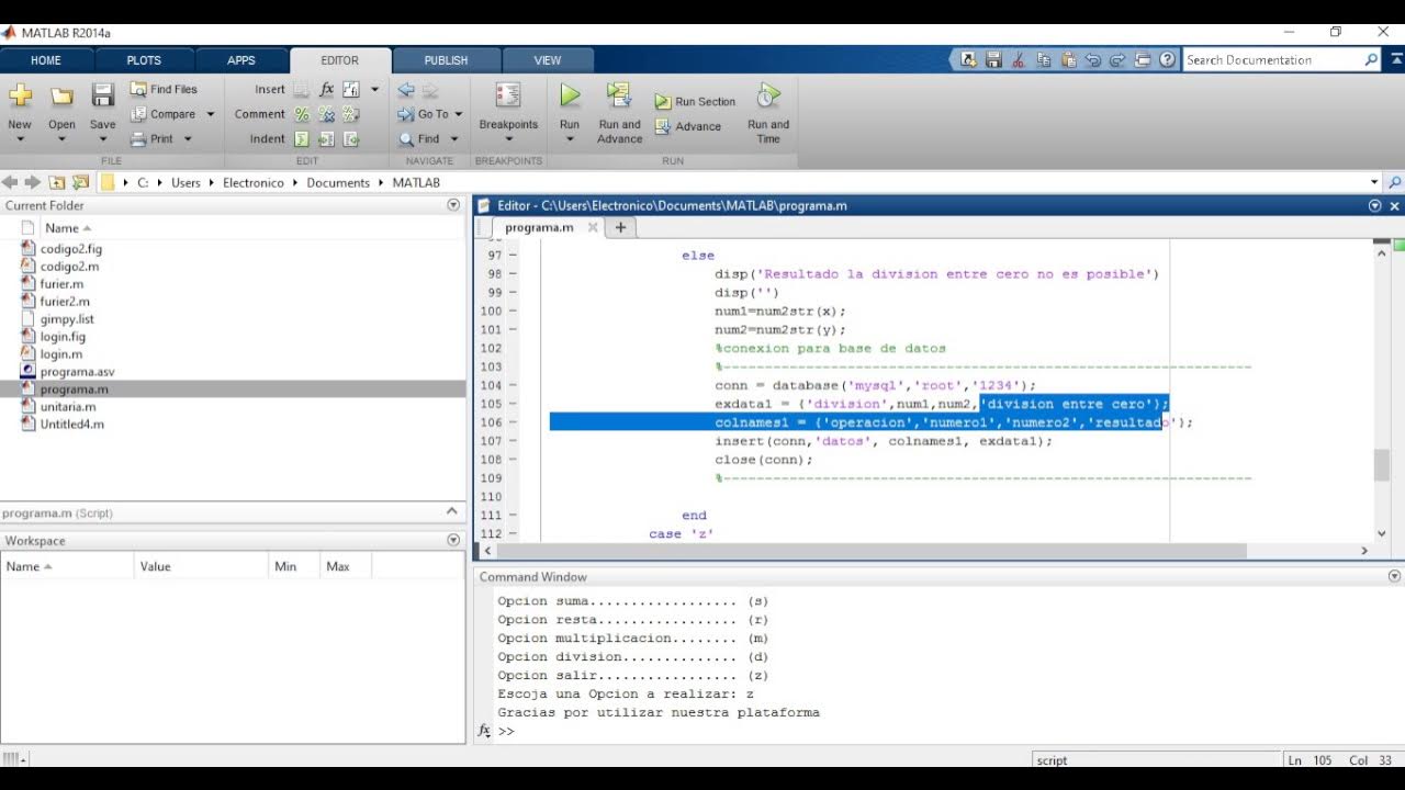 sql y matlab - YouTube