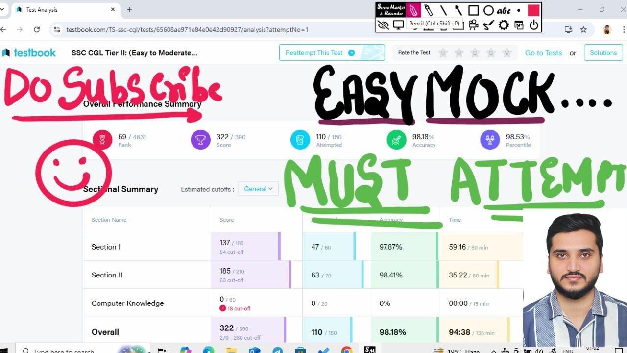 🔴🔥{322/390} CGL MAINS MOCK FULL TEST 2 (EASY TO MODERATE)#ssc #trending ...