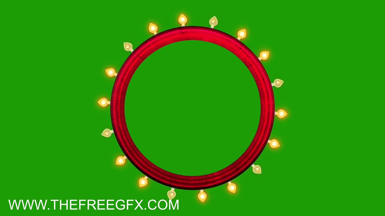 serial lights glowing animated metallic frame green screen and alpha ...