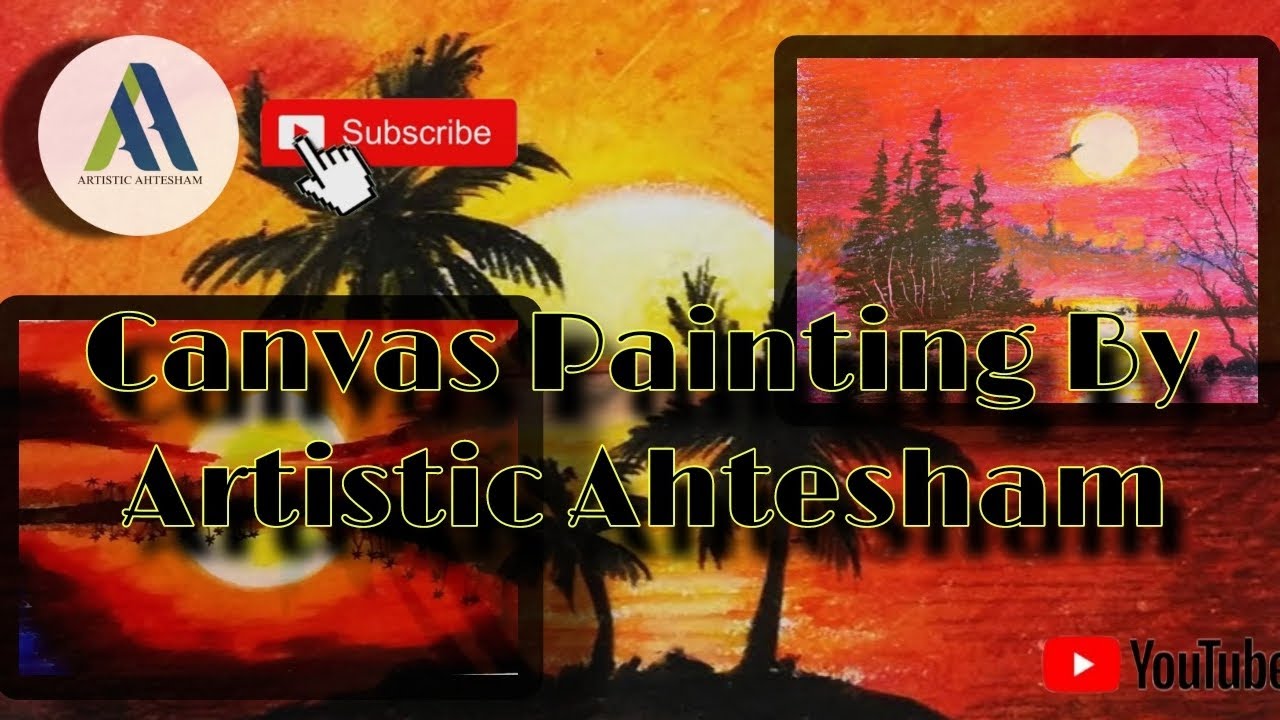 Canvas painting tutorial for beginners 🖌️🎨In easy way || By Artistic ...