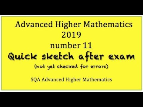 2019 SQA Advanced Higher Mathematics no.11 Quick Sketch - YouTube