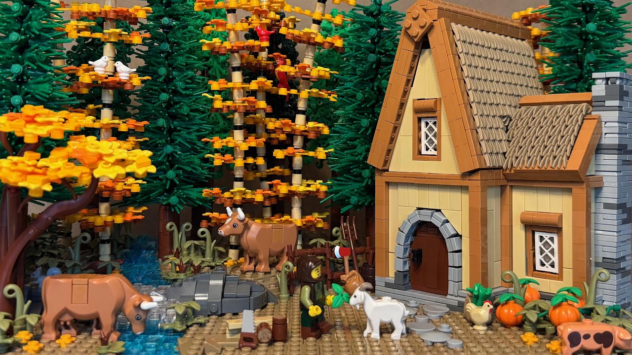 LEGO Autumn Cabin MOC Timelapse - YouTube