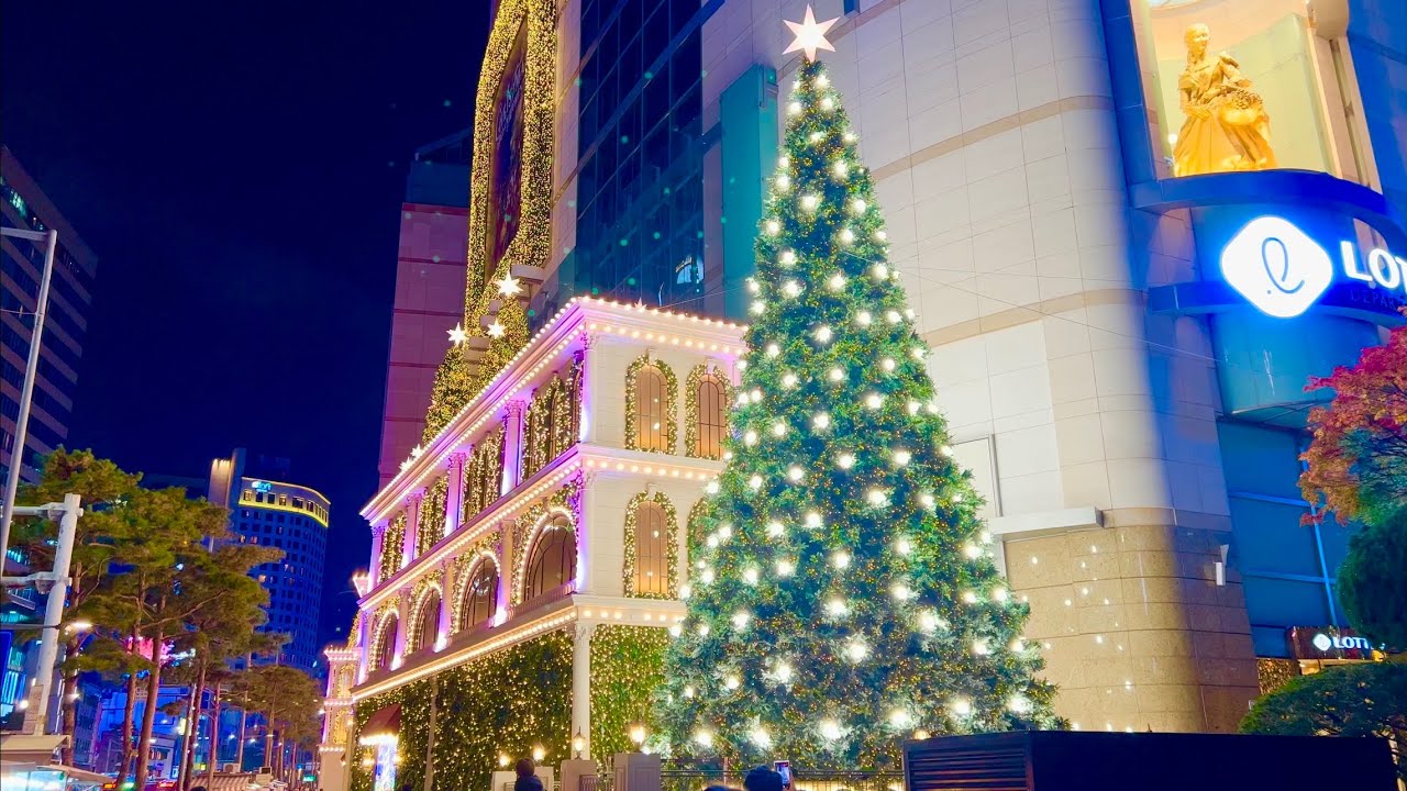 롯데백화점 크리스마스 미디어 파사드 ‘Christmas Dream Moments' (Binaural Sounds) - YouTube